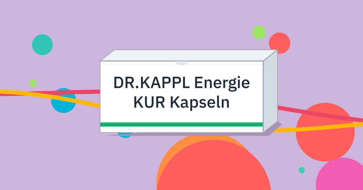 Symbolbild: Packung mit der Aufschrift DR.KAPPL Energie KUR Kapseln (PZN 18324097) – Verfügbarkeit und Bezug in Apotheken in Frankfurt am Main