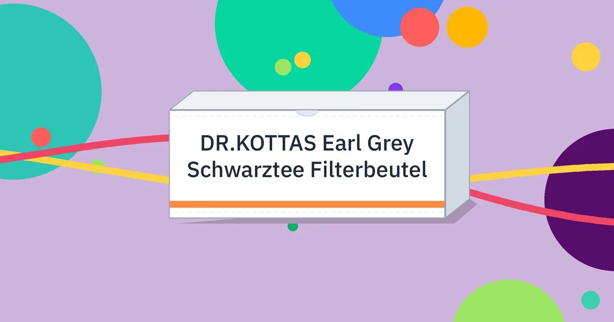 Symbolbild: Packung mit der Aufschrift DR.KOTTAS Earl Grey Schwarztee Filterbeutel (PZN 16575168) – Verfügbarkeit und Bezug in Apotheken in Frankfurt am Main