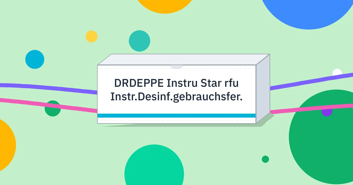 Symbolbild: Packung mit der Aufschrift DRDEPPE Instru Star rfu Instr.Desinf.gebrauchsfer. (PZN 18313343) – Verfügbarkeit und Bezug in Apotheken in Frankfurt am Main