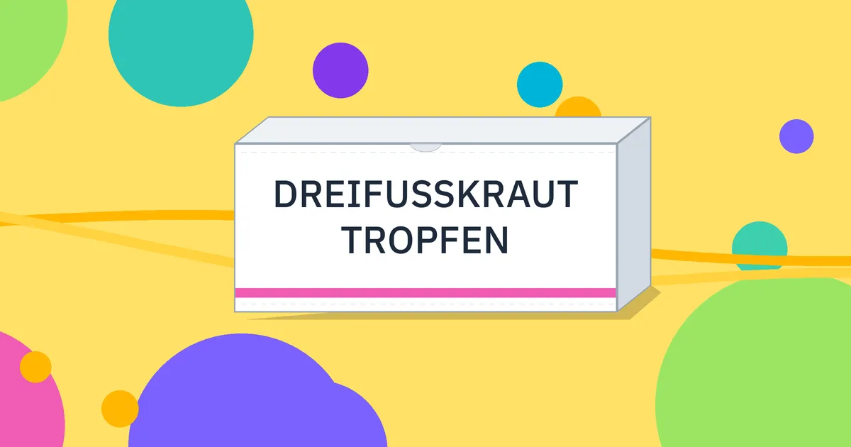 Symbolbild: Packung mit der Aufschrift DREIFUSSKRAUT TROPFEN (PZN 14128270) – Verfügbarkeit und Bezug in Apotheken in Frankfurt am Main