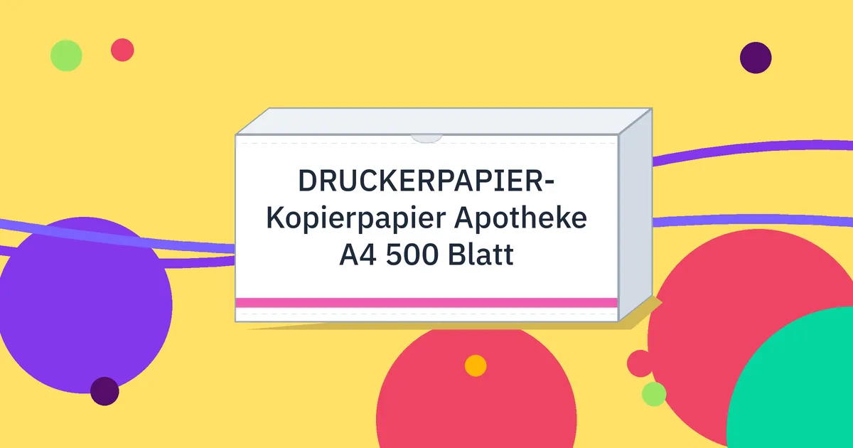 Symbolbild: Packung mit der Aufschrift DRUCKERPAPIER-Kopierpapier Apotheke A4 500 Blatt (PZN 19818996) – Verfügbarkeit und Bezug in Apotheken in Frankfurt am Main