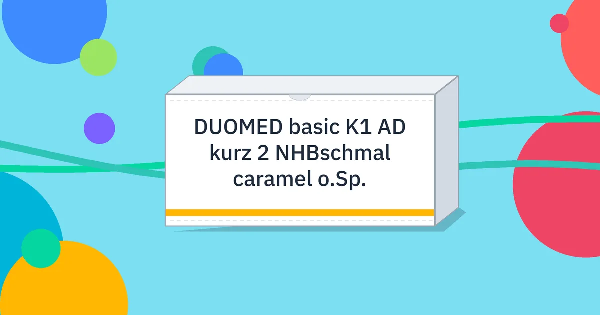 Symbolbild: Packung mit der Aufschrift DUOMED basic K1 AD kurz 2 NHBschmal caramel o.Sp. (PZN 20904212) – Verfügbarkeit und Bezug in Apotheken in Frankfurt am Main