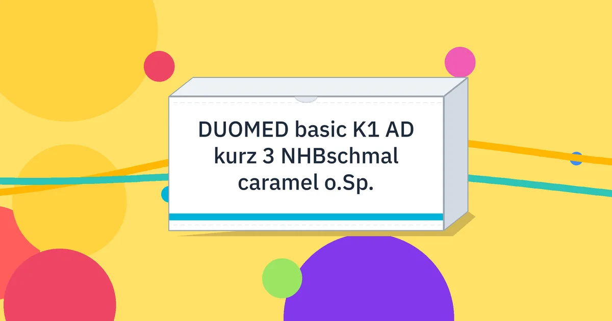 Symbolbild: Packung mit der Aufschrift DUOMED basic K1 AD kurz 3 NHBschmal caramel o.Sp. (PZN 20904229) – Verfügbarkeit und Bezug in Apotheken in Frankfurt am Main
