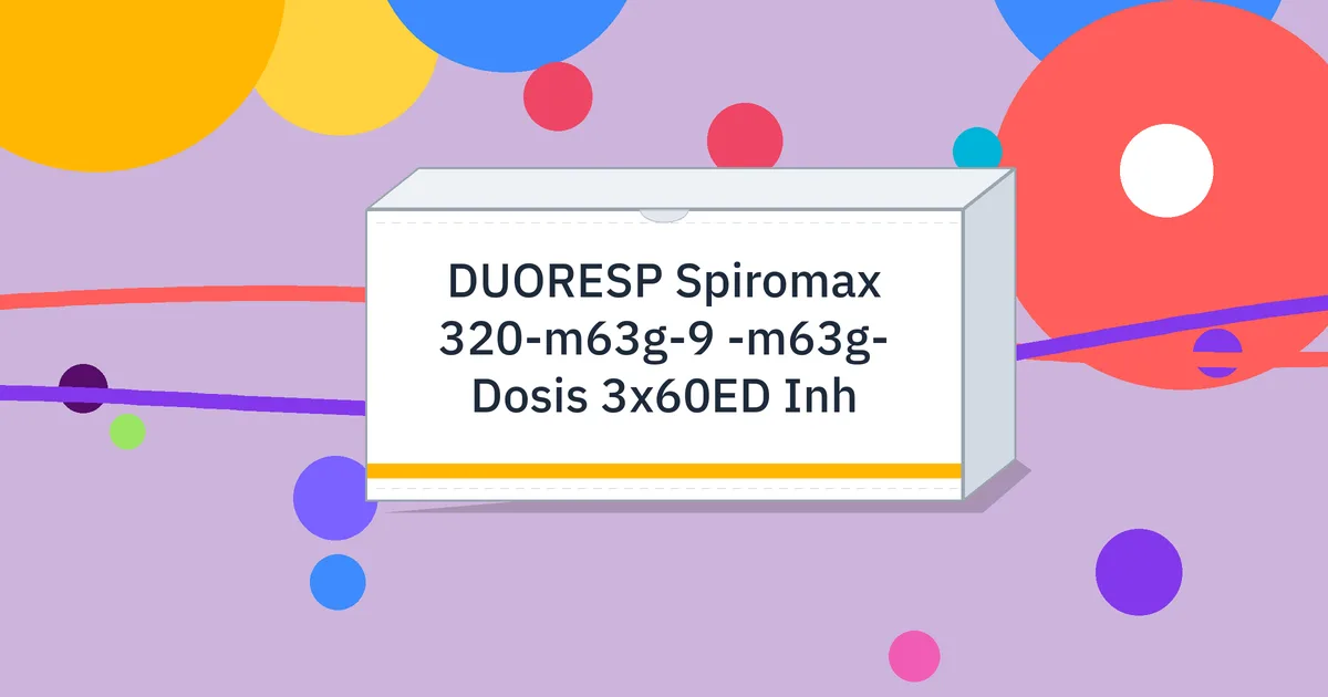 Symbolbild: Packung mit der Aufschrift DUORESP Spiromax 320-m63g-9 -m63g-Dosis 3x60ED Inh (PZN 12450702) – Verfügbarkeit und Bezug in Apotheken in Frankfurt am Main