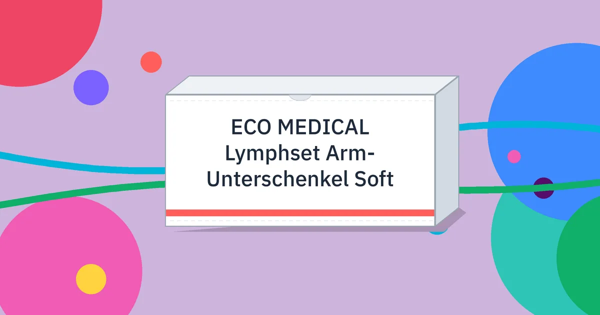 Symbolbild: Packung mit der Aufschrift ECO MEDICAL Lymphset Arm-Unterschenkel Soft (PZN 10124163) – Verfügbarkeit und Bezug in Apotheken in Frankfurt am Main