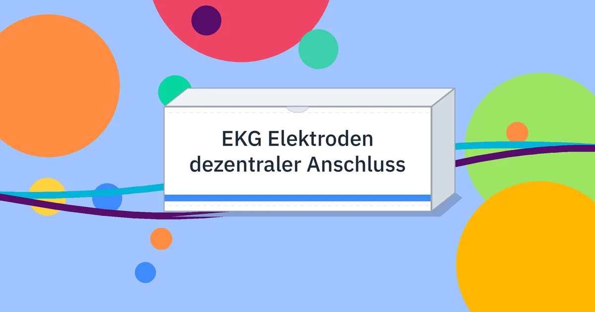 Symbolbild: Packung mit der Aufschrift EKG Elektroden dezentraler Anschluss (PZN 08824686) – Verfügbarkeit und Bezug in Apotheken in Frankfurt am Main