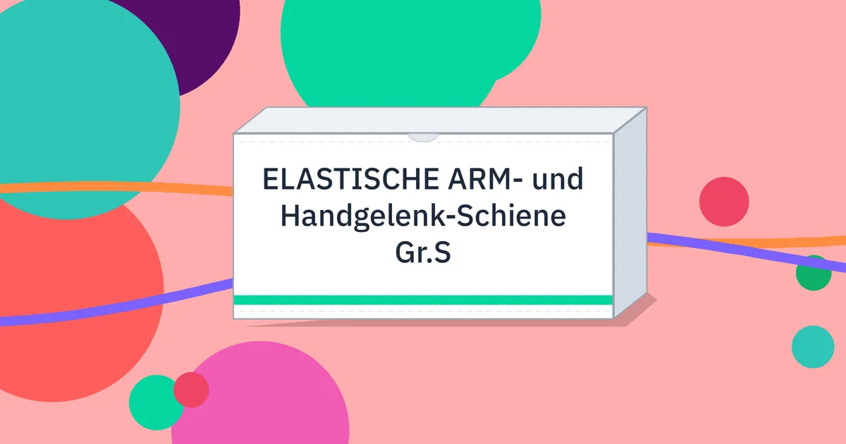 Symbolbild: Packung mit der Aufschrift ELASTISCHE ARM- und Handgelenk-Schiene Gr.S (PZN 06989466) – Verfügbarkeit und Bezug in Apotheken in Frankfurt am Main