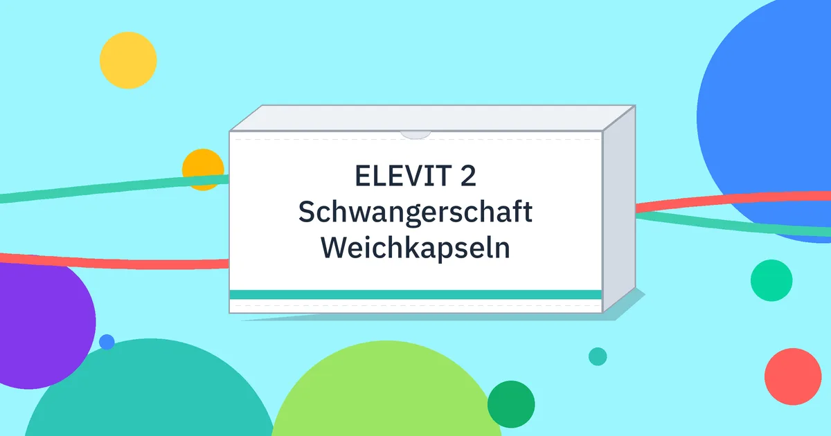 Symbolbild: Packung mit der Aufschrift ELEVIT 2 Schwangerschaft Weichkapseln (PZN 11865950) – Verfügbarkeit und Bezug in Apotheken in Frankfurt am Main