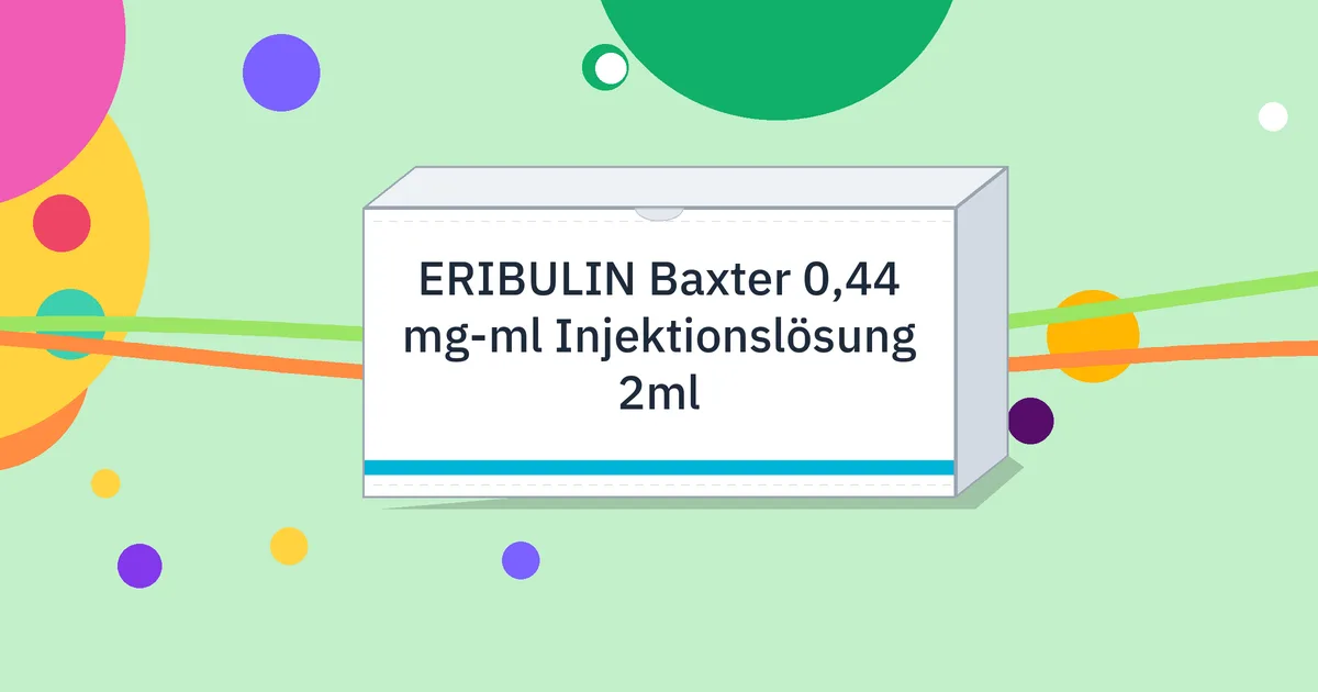 Symbolbild: Packung mit der Aufschrift ERIBULIN Baxter 0,44 mg-ml Injektionslösung 2ml (PZN 19418067) – Verfügbarkeit und Bezug in Apotheken in Frankfurt am Main