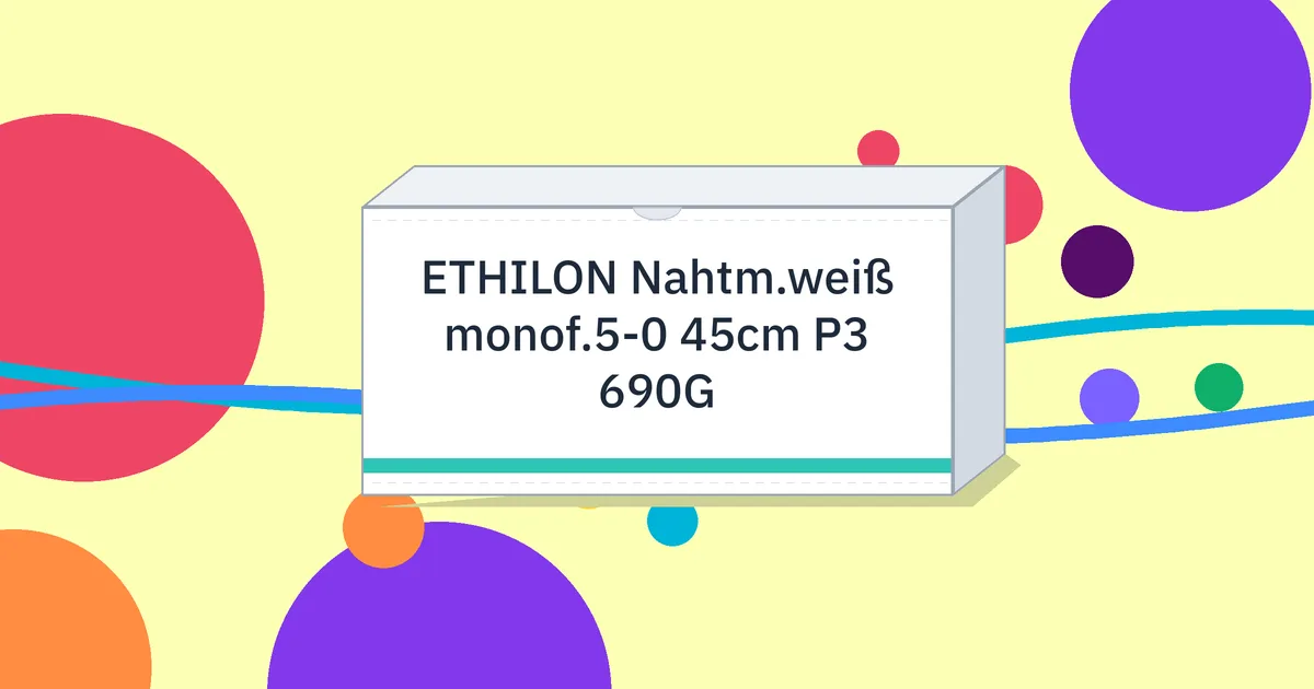 Symbolbild: Packung mit der Aufschrift ETHILON Nahtm.weiß monof.5-0 45cm P3 690G (PZN 16252123) – Verfügbarkeit und Bezug in Apotheken in Frankfurt am Main