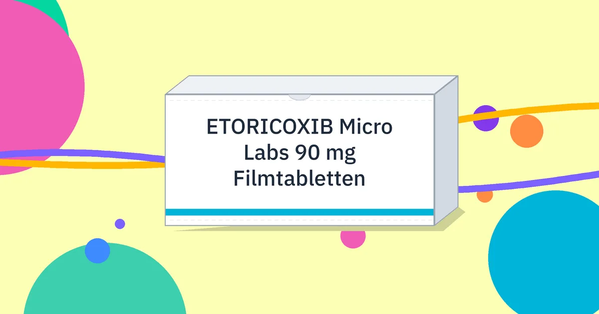 Symbolbild: Packung mit der Aufschrift ETORICOXIB Micro Labs 90 mg Filmtabletten (PZN 12637895) – Verfügbarkeit und Bezug in Apotheken in Frankfurt am Main