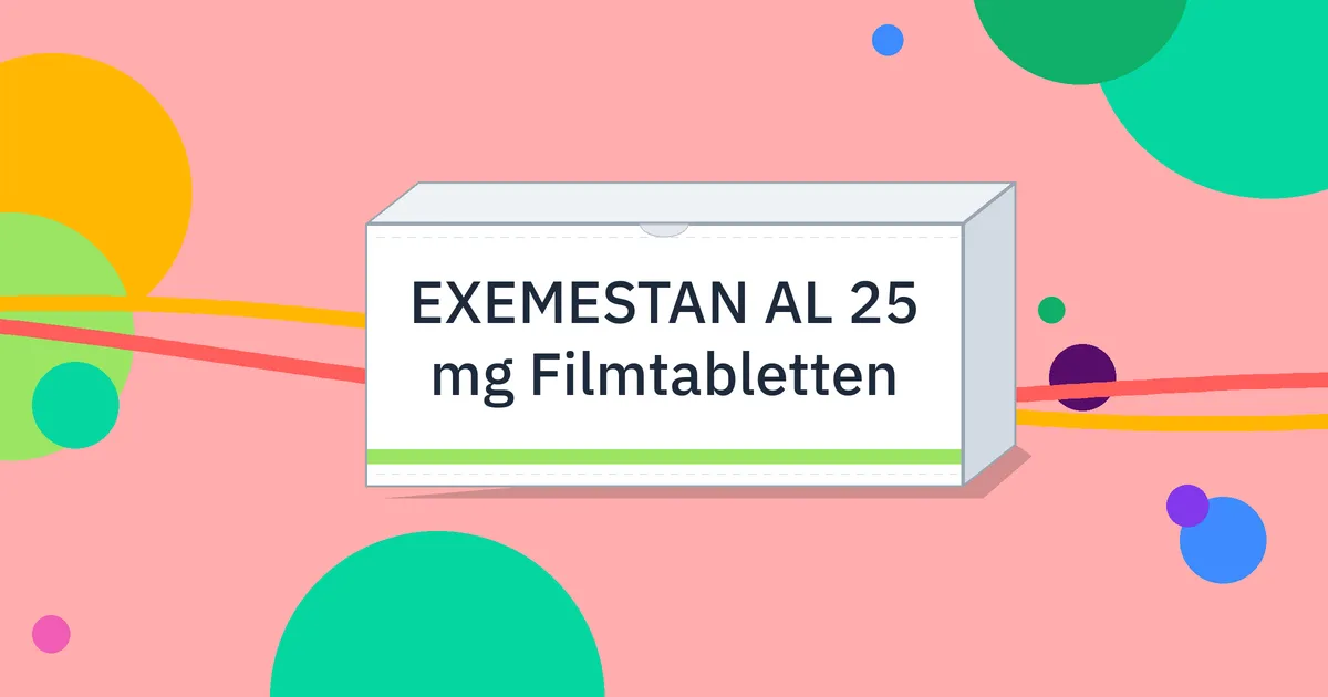 Symbolbild: Packung mit der Aufschrift EXEMESTAN AL 25 mg Filmtabletten (PZN 08479746) – Verfügbarkeit und Bezug in Apotheken in Frankfurt am Main