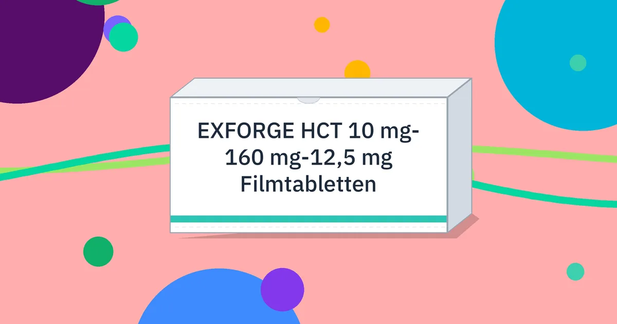 Symbolbild: Packung mit der Aufschrift EXFORGE HCT 10 mg-160 mg-12,5 mg Filmtabletten (PZN 06571471) – Verfügbarkeit und Bezug in Apotheken in Frankfurt am Main