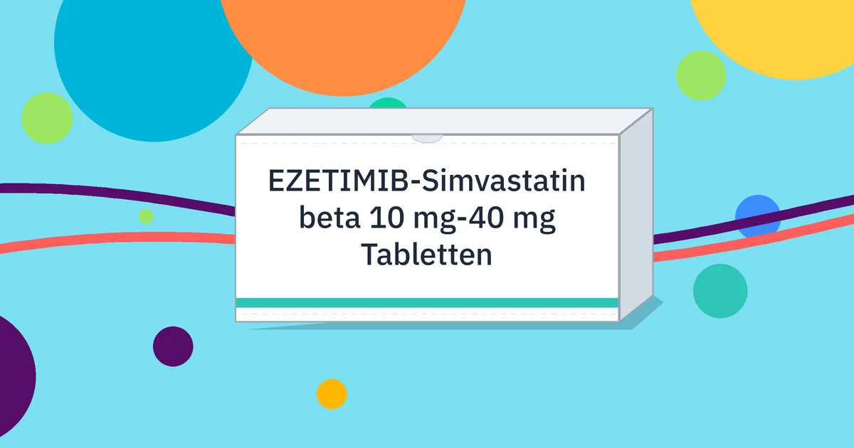 Symbolbild: Packung mit der Aufschrift EZETIMIB-Simvastatin beta 10 mg-40 mg Tabletten (PZN 14253118) – Verfügbarkeit und Bezug in Apotheken in Frankfurt am Main