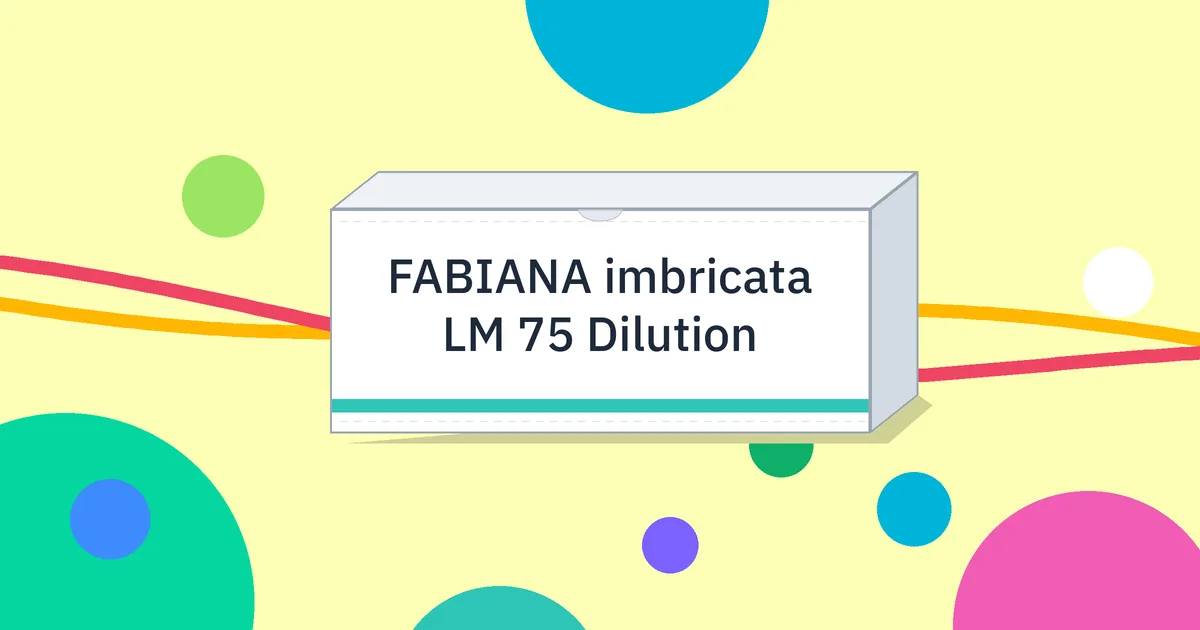 Symbolbild: Packung mit der Aufschrift FABIANA imbricata LM 75 Dilution (PZN 13485855) – Verfügbarkeit und Bezug in Apotheken in Frankfurt am Main