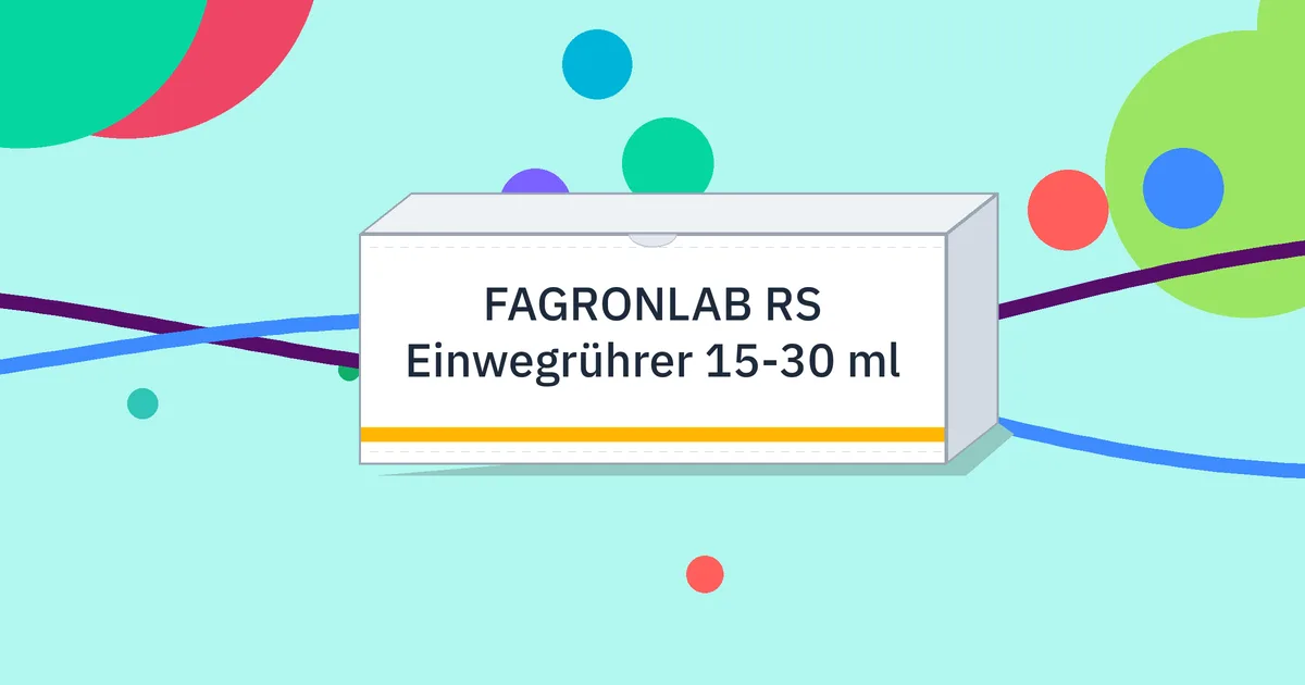 Symbolbild: Packung mit der Aufschrift FAGRONLAB RS Einwegrührer 15-30 ml (PZN 20362484) – Verfügbarkeit und Bezug in Apotheken in Frankfurt am Main