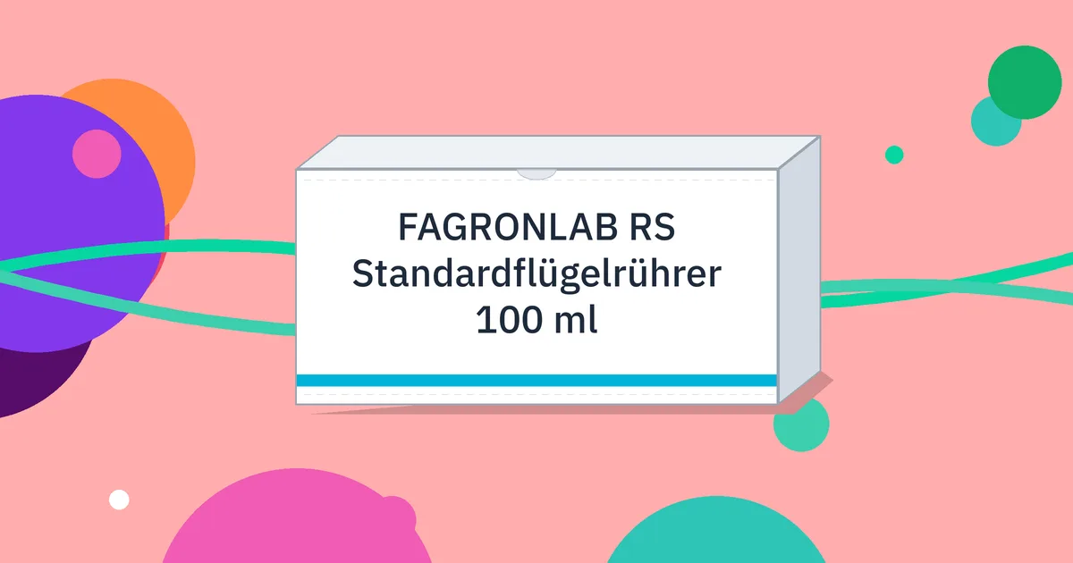 Symbolbild: Packung mit der Aufschrift FAGRONLAB RS Standardflügelrührer 100 ml (PZN 20362372) – Verfügbarkeit und Bezug in Apotheken in Frankfurt am Main