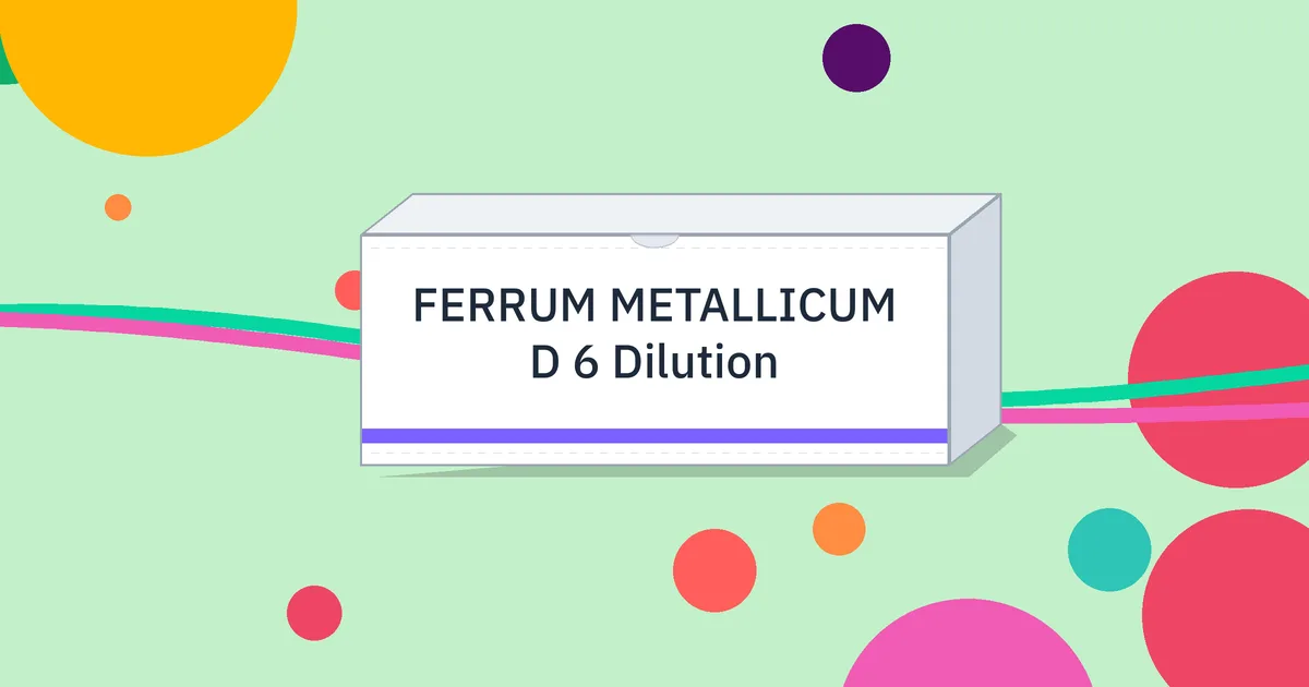 Symbolbild: Packung mit der Aufschrift FERRUM METALLICUM D 6 Dilution (PZN 02898643) – Verfügbarkeit und Bezug in Apotheken in Frankfurt am Main