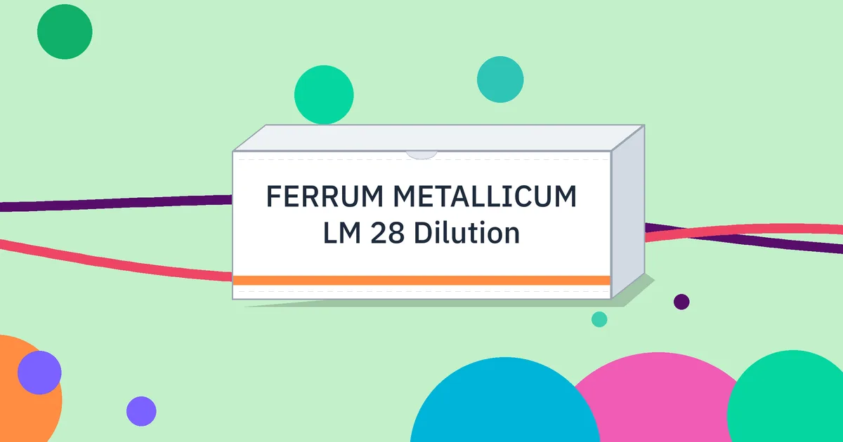 Symbolbild: Packung mit der Aufschrift FERRUM METALLICUM LM 28 Dilution (PZN 12850465) – Verfügbarkeit und Bezug in Apotheken in Frankfurt am Main