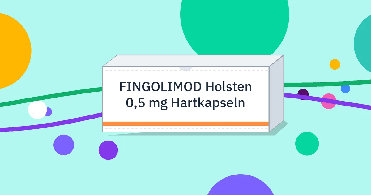 Symbolbild: Packung mit der Aufschrift FINGOLIMOD Holsten 0,5 mg Hartkapseln (PZN 17756647) – Verfügbarkeit und Bezug in Apotheken in Frankfurt am Main