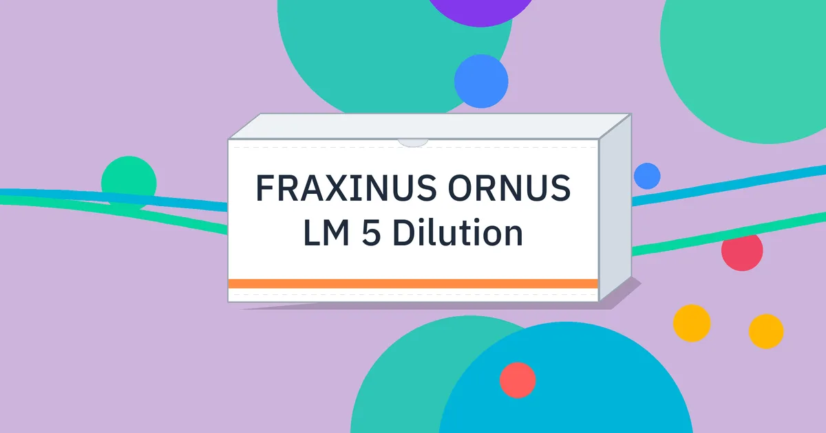 Symbolbild: Packung mit der Aufschrift FRAXINUS ORNUS LM 5 Dilution (PZN 13492393) – Verfügbarkeit und Bezug in Apotheken in Frankfurt am Main