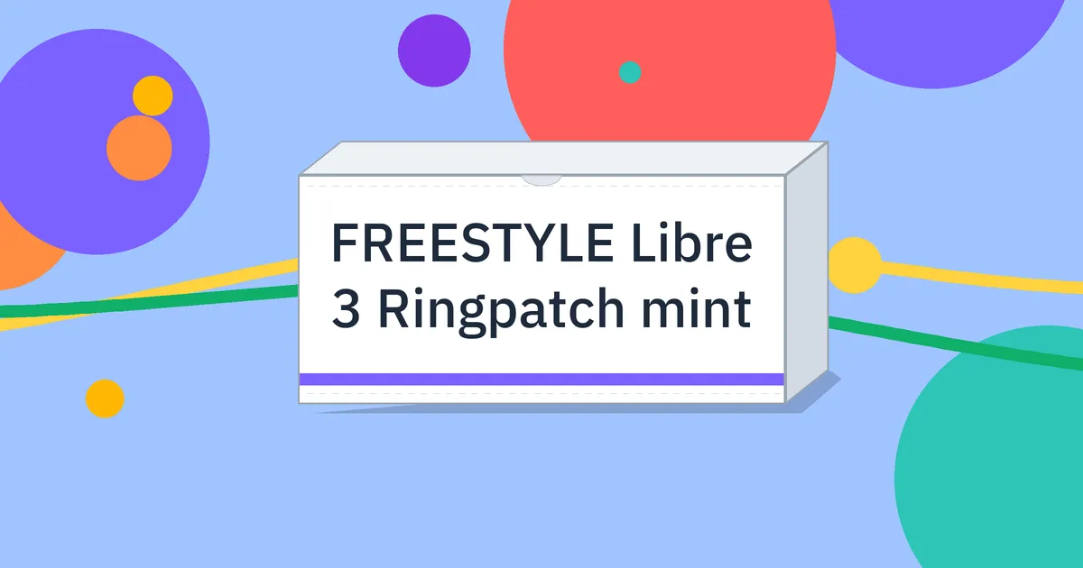 Symbolbild: Packung mit der Aufschrift FREESTYLE Libre 3 Ringpatch mint (PZN 19864950) – Verfügbarkeit und Bezug in Apotheken in Frankfurt am Main