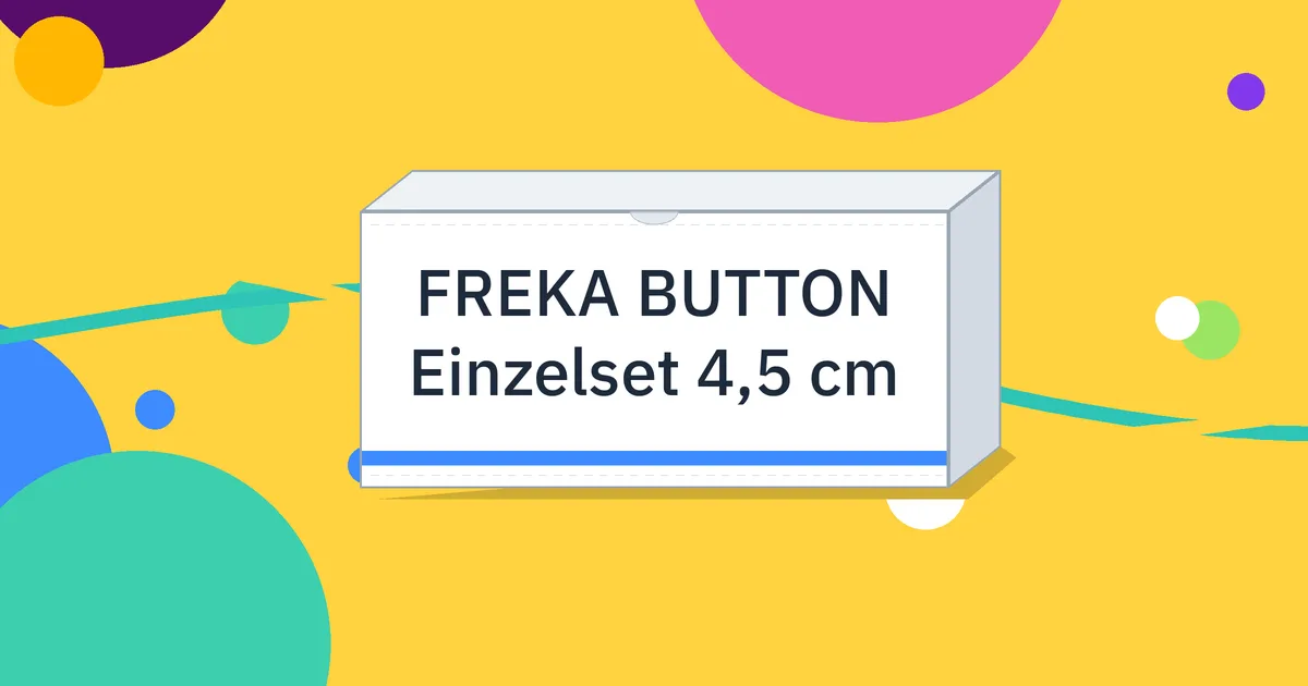 Symbolbild: Packung mit der Aufschrift FREKA BUTTON Einzelset 4,5 cm (PZN 00252948) – Verfügbarkeit und Bezug in Apotheken in Frankfurt am Main