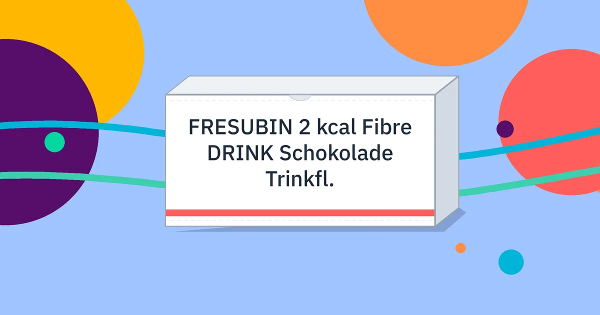 Symbolbild: Packung mit der Aufschrift FRESUBIN 2 kcal Fibre DRINK Schokolade Trinkfl. (PZN 06470557) – Verfügbarkeit und Bezug in Apotheken in Frankfurt am Main