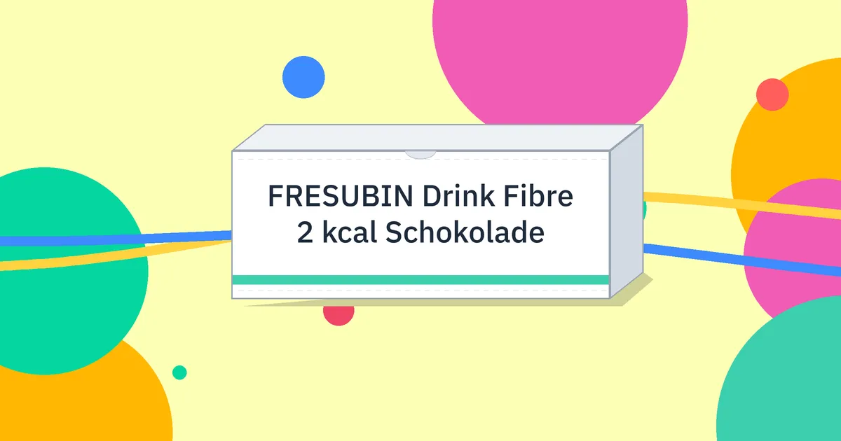 Symbolbild: Packung mit der Aufschrift FRESUBIN Drink Fibre 2 kcal Schokolade (PZN 11590967) – Verfügbarkeit und Bezug in Apotheken in Frankfurt am Main