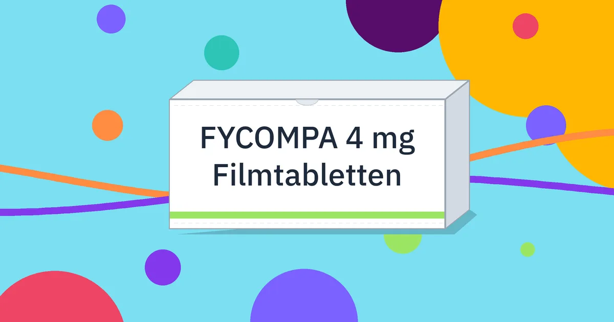 Symbolbild: Packung mit der Aufschrift FYCOMPA 4 mg Filmtabletten (PZN 10709596) – Verfügbarkeit und Bezug in Apotheken in Frankfurt am Main