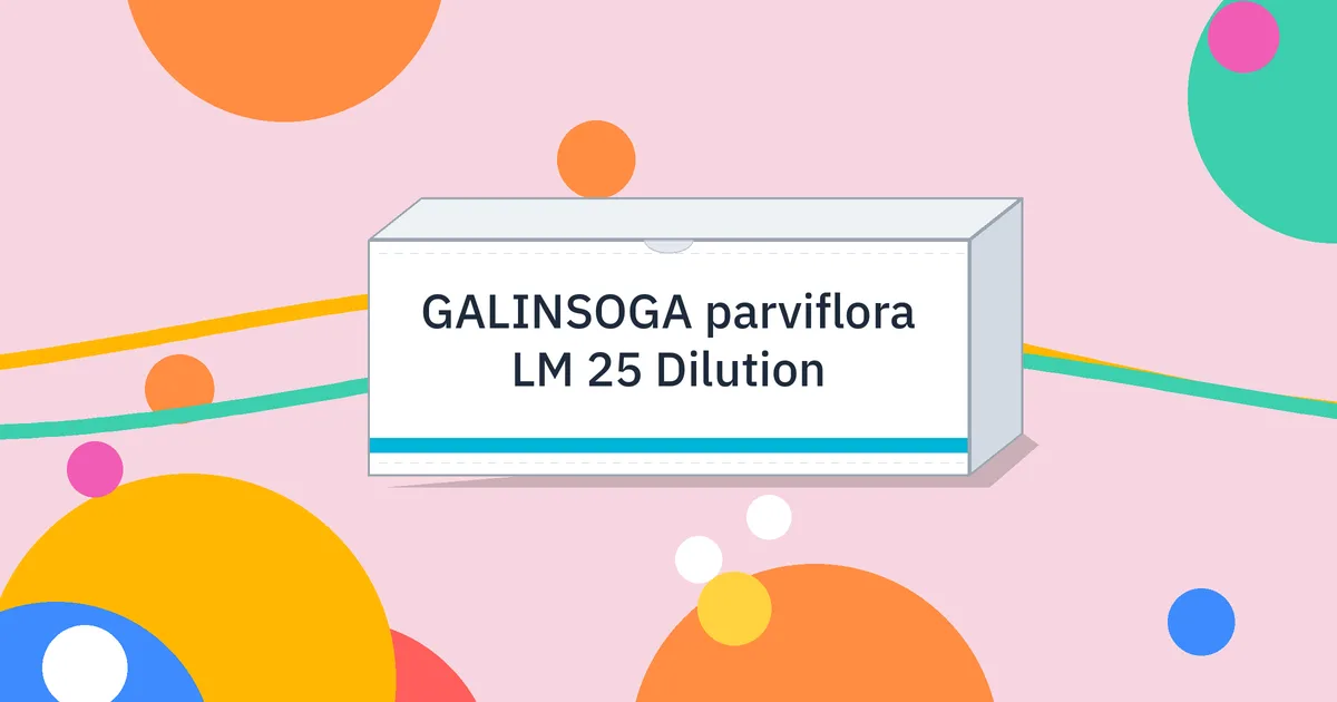 Symbolbild: Packung mit der Aufschrift GALINSOGA parviflora LM 25 Dilution (PZN 13496801) – Verfügbarkeit und Bezug in Apotheken in Frankfurt am Main
