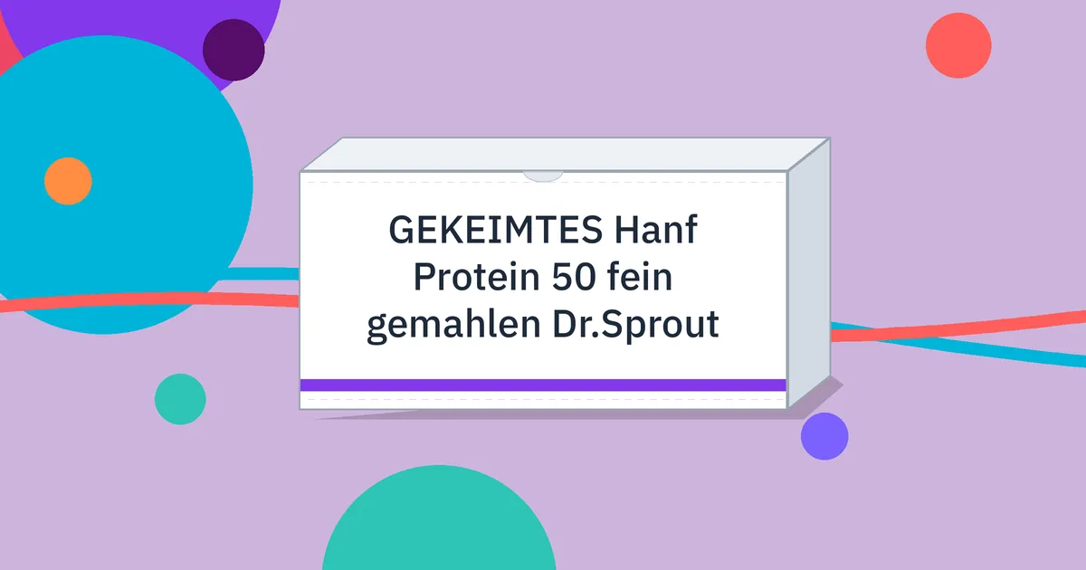 Symbolbild: Packung mit der Aufschrift GEKEIMTES Hanf Protein 50 fein gemahlen Dr.Sprout (PZN 15633320) – Verfügbarkeit und Bezug in Apotheken in Frankfurt am Main