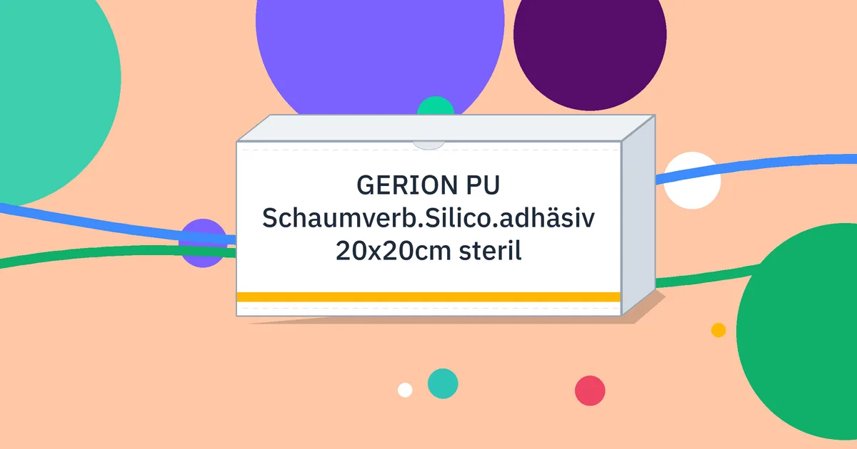 Symbolbild: Packung mit der Aufschrift GERION PU Schaumverb.Silico.adhäsiv 20x20cm steril (PZN 19746618) – Verfügbarkeit und Bezug in Apotheken in Frankfurt am Main