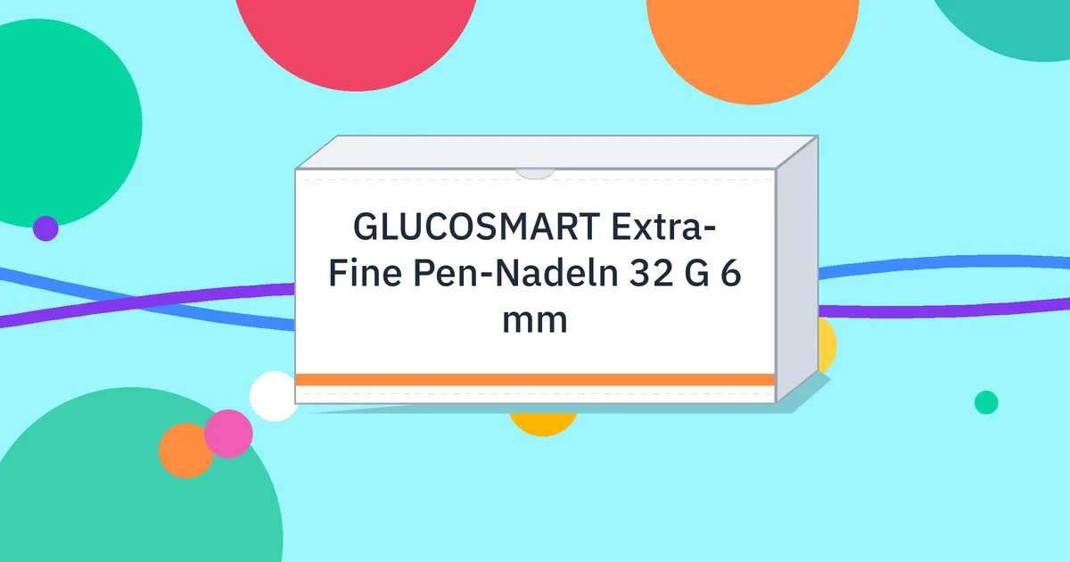 Symbolbild: Packung mit der Aufschrift GLUCOSMART Extra-Fine Pen-Nadeln 32 G 6 mm (PZN 20548970) – Verfügbarkeit und Bezug in Apotheken in Frankfurt am Main