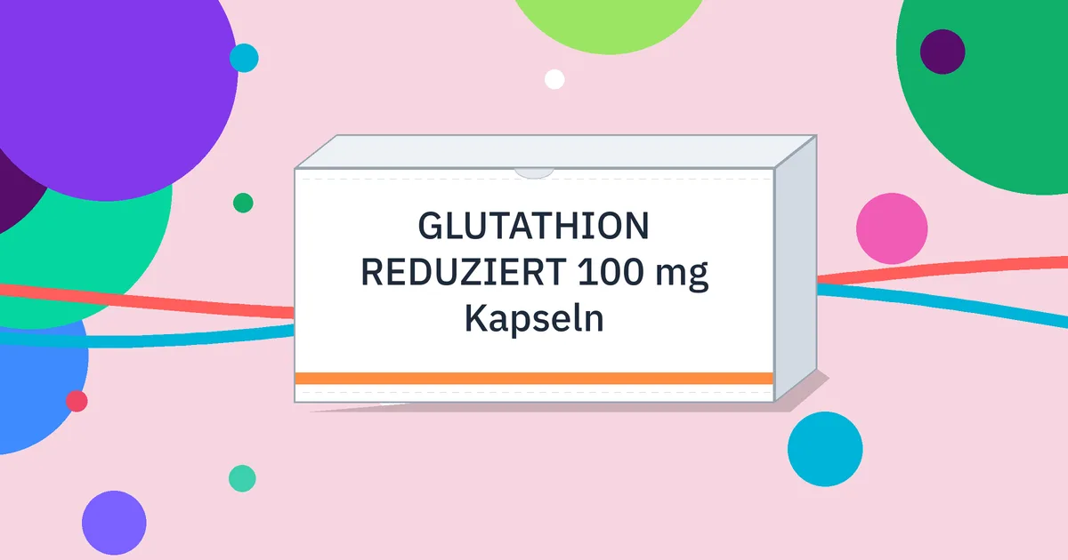 Symbolbild: Packung mit der Aufschrift GLUTATHION REDUZIERT 100 mg Kapseln (PZN 01551328) – Verfügbarkeit und Bezug in Apotheken in Frankfurt am Main