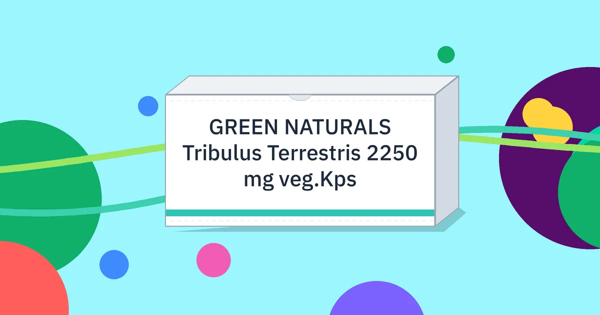 Symbolbild: Packung mit der Aufschrift GREEN NATURALS Tribulus Terrestris 2250 mg veg.Kps (PZN 19973917) – Verfügbarkeit und Bezug in Apotheken in Frankfurt am Main