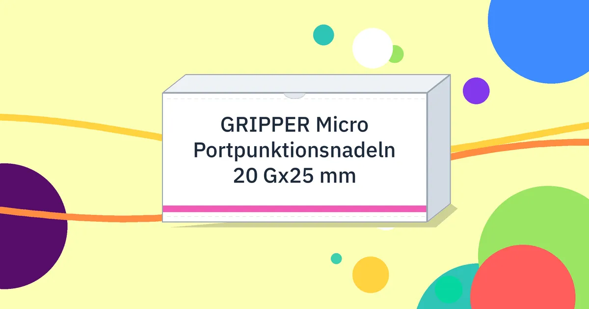 Symbolbild: Packung mit der Aufschrift GRIPPER Micro Portpunktionsnadeln 20 Gx25 mm (PZN 11580615) – Verfügbarkeit und Bezug in Apotheken in Frankfurt am Main