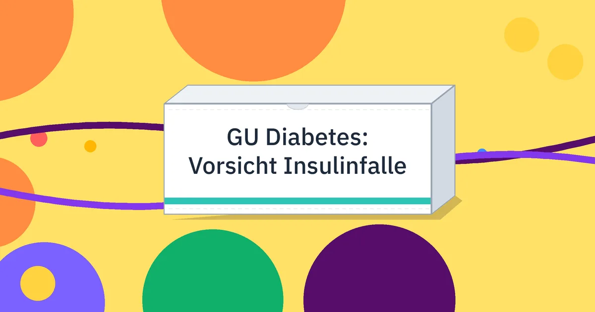 Symbolbild: Packung mit der Aufschrift GU Diabetes: Vorsicht Insulinfalle (PZN 11600513) – Verfügbarkeit und Bezug in Apotheken in Frankfurt am Main