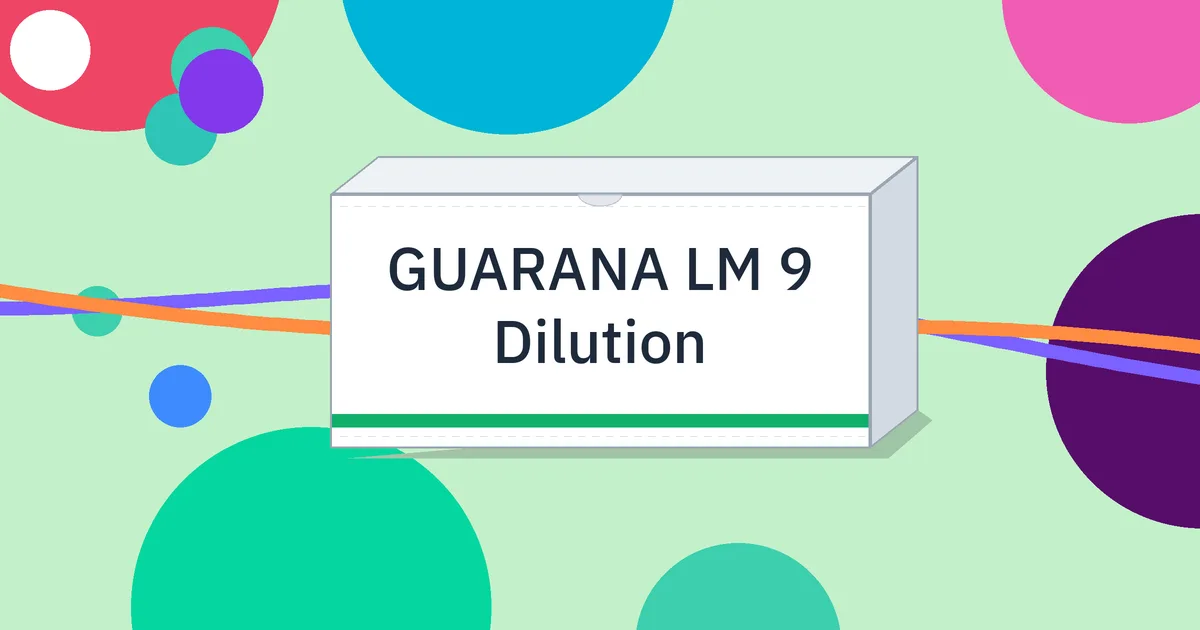 Symbolbild: Packung mit der Aufschrift GUARANA LM 9 Dilution (PZN 12882985) – Verfügbarkeit und Bezug in Apotheken in Frankfurt am Main
