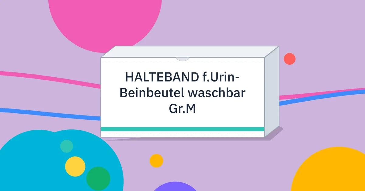 Symbolbild: Packung mit der Aufschrift HALTEBAND f.Urin-Beinbeutel waschbar Gr.M (PZN 03079226) – Verfügbarkeit und Bezug in Apotheken in Frankfurt am Main
