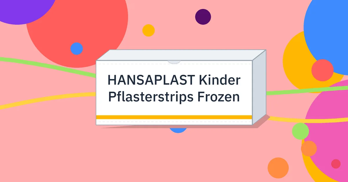 Symbolbild: Packung mit der Aufschrift HANSAPLAST Kinder Pflasterstrips Frozen (PZN 19374134) – Verfügbarkeit und Bezug in Apotheken in Frankfurt am Main