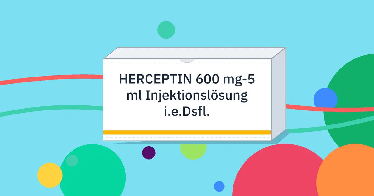 Symbolbild: Packung mit der Aufschrift HERCEPTIN 600 mg-5 ml Injektionslösung i.e.Dsfl. (PZN 10541820) – Verfügbarkeit und Bezug in Apotheken in Frankfurt am Main