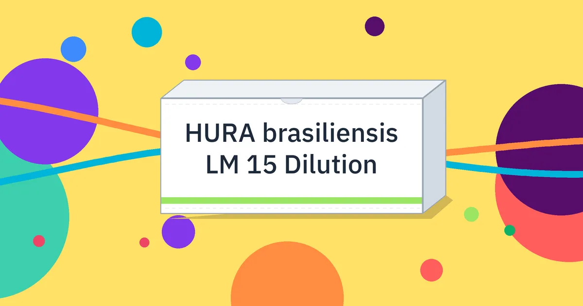 Symbolbild: Packung mit der Aufschrift HURA brasiliensis LM 15 Dilution (PZN 12889740) – Verfügbarkeit und Bezug in Apotheken in Frankfurt am Main