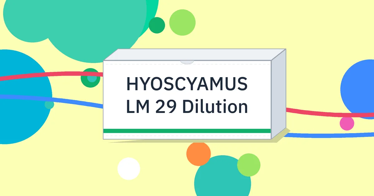 Symbolbild: Packung mit der Aufschrift HYOSCYAMUS LM 29 Dilution (PZN 12890720) – Verfügbarkeit und Bezug in Apotheken in Frankfurt am Main
