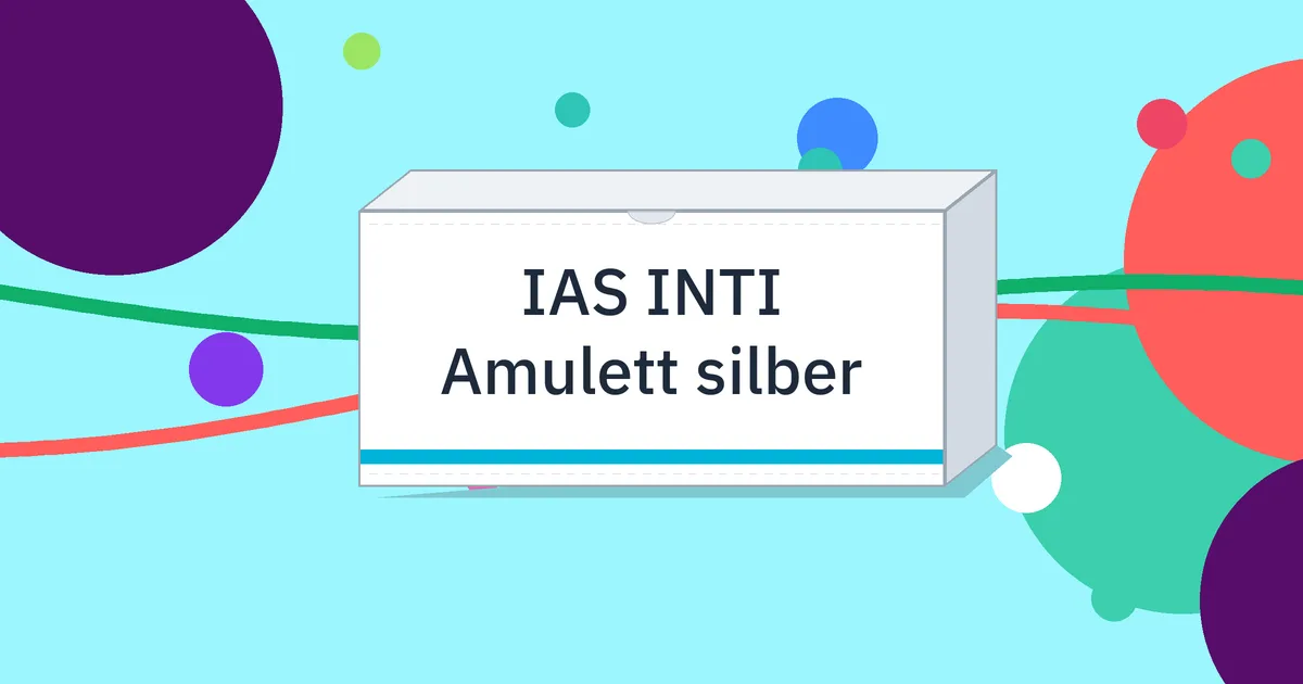 Symbolbild: Packung mit der Aufschrift IAS INTI Amulett silber (PZN 09938038) – Verfügbarkeit und Bezug in Apotheken in Frankfurt am Main