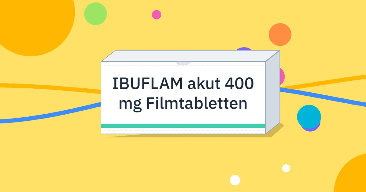Symbolbild: Packung mit der Aufschrift IBUFLAM akut 400 mg Filmtabletten (PZN 04100218) – Verfügbarkeit und Bezug in Apotheken in Frankfurt am Main