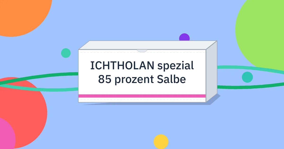 Symbolbild: Packung mit der Aufschrift ICHTHOLAN spezial 85 prozent Salbe (PZN 04643663) – Verfügbarkeit und Bezug in Apotheken in Frankfurt am Main