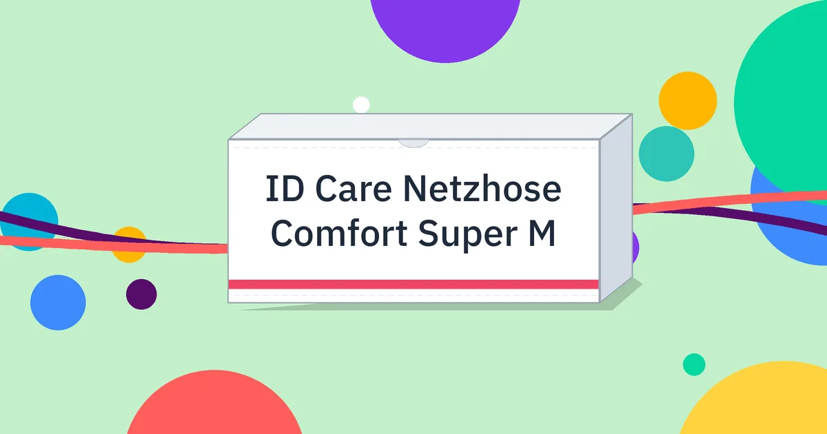 Symbolbild: Packung mit der Aufschrift ID Care Netzhose Comfort Super M (PZN 16162354) – Verfügbarkeit und Bezug in Apotheken in Frankfurt am Main
