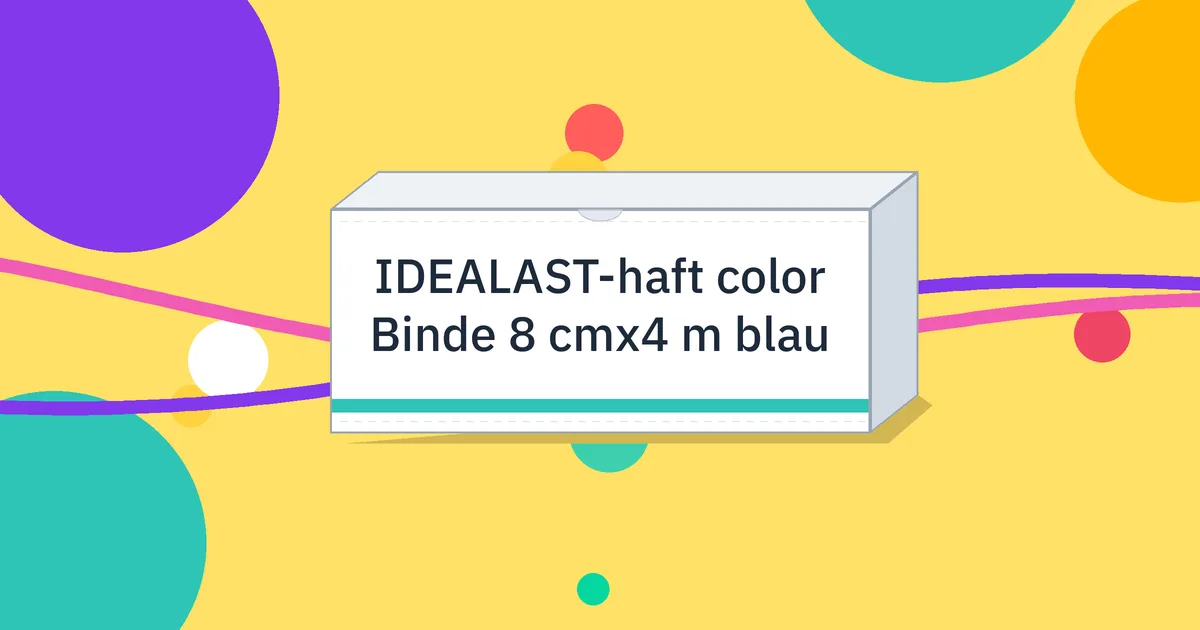 Symbolbild: Packung mit der Aufschrift IDEALAST-haft color Binde 8 cmx4 m blau (PZN 10109399) – Verfügbarkeit und Bezug in Apotheken in Frankfurt am Main