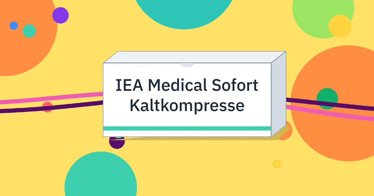 Symbolbild: Packung mit der Aufschrift IEA Medical Sofort Kaltkompresse (PZN 18654831) – Verfügbarkeit und Bezug in Apotheken in Frankfurt am Main